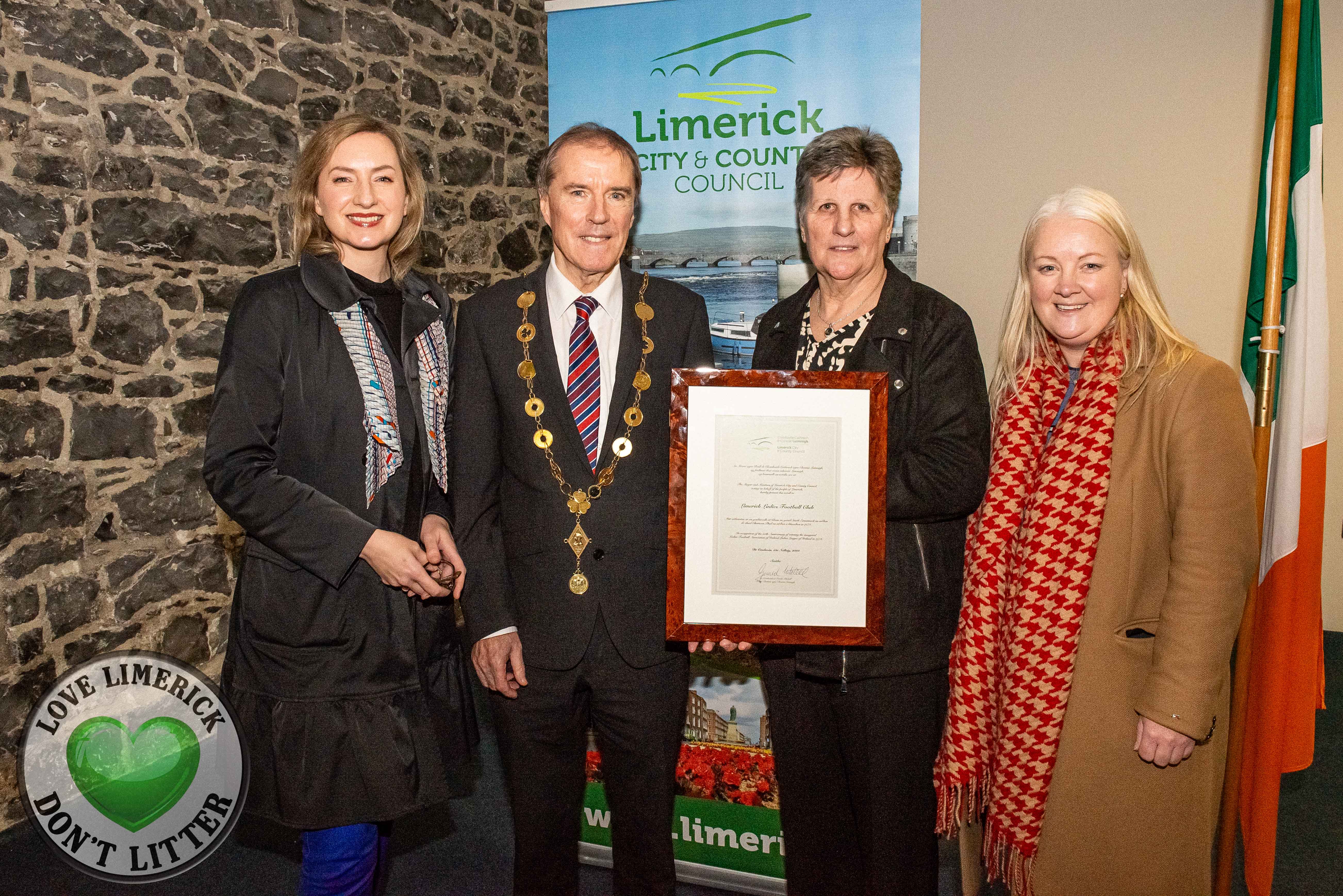 1973 Limerick Ladies Soccer honoured at Civic Reception