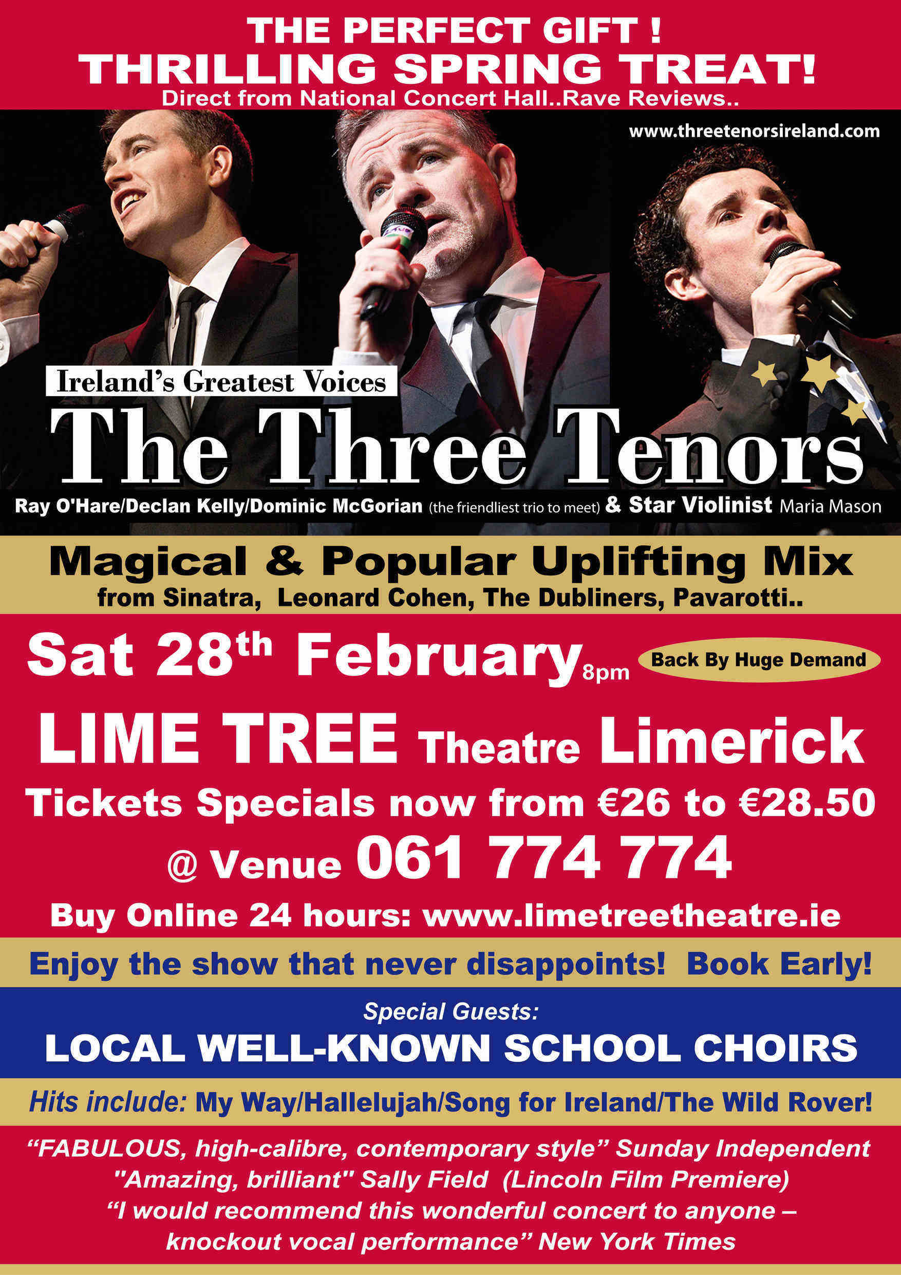 The Three Tenors Ireland set to play the Lime Tree Theatre – I Love ...