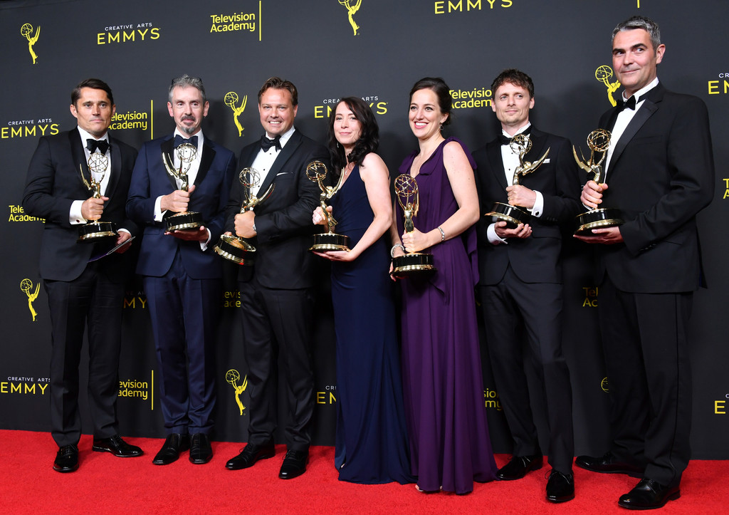 Max Dennison celebrates Emmy win for special effects role in Chernobyl.