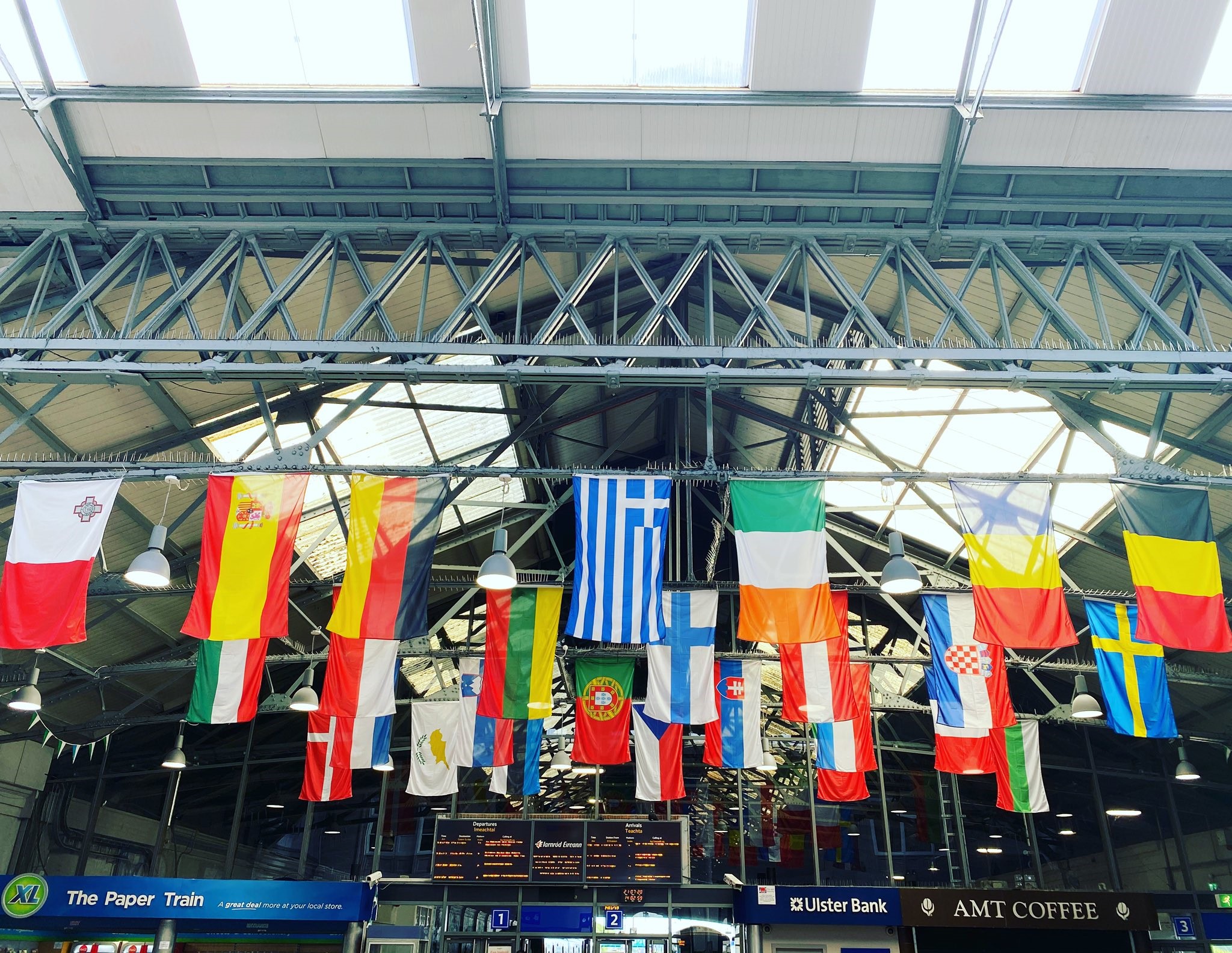 European Expo Flag display at Colbert railway station by Iarnród Éireann