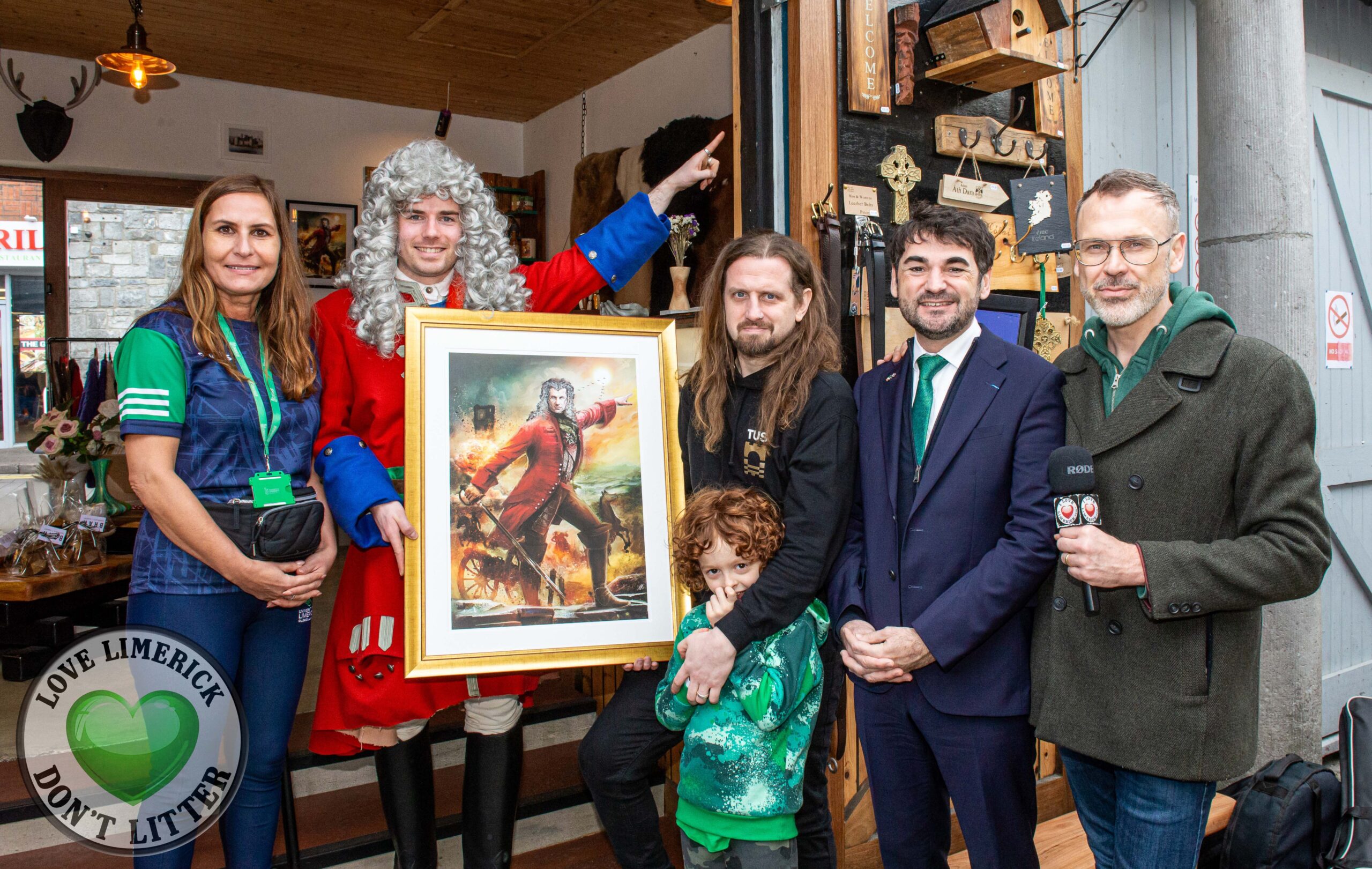 Ken Coleman Patrick Sarsfield artwok unveiled on St Patrick's Day