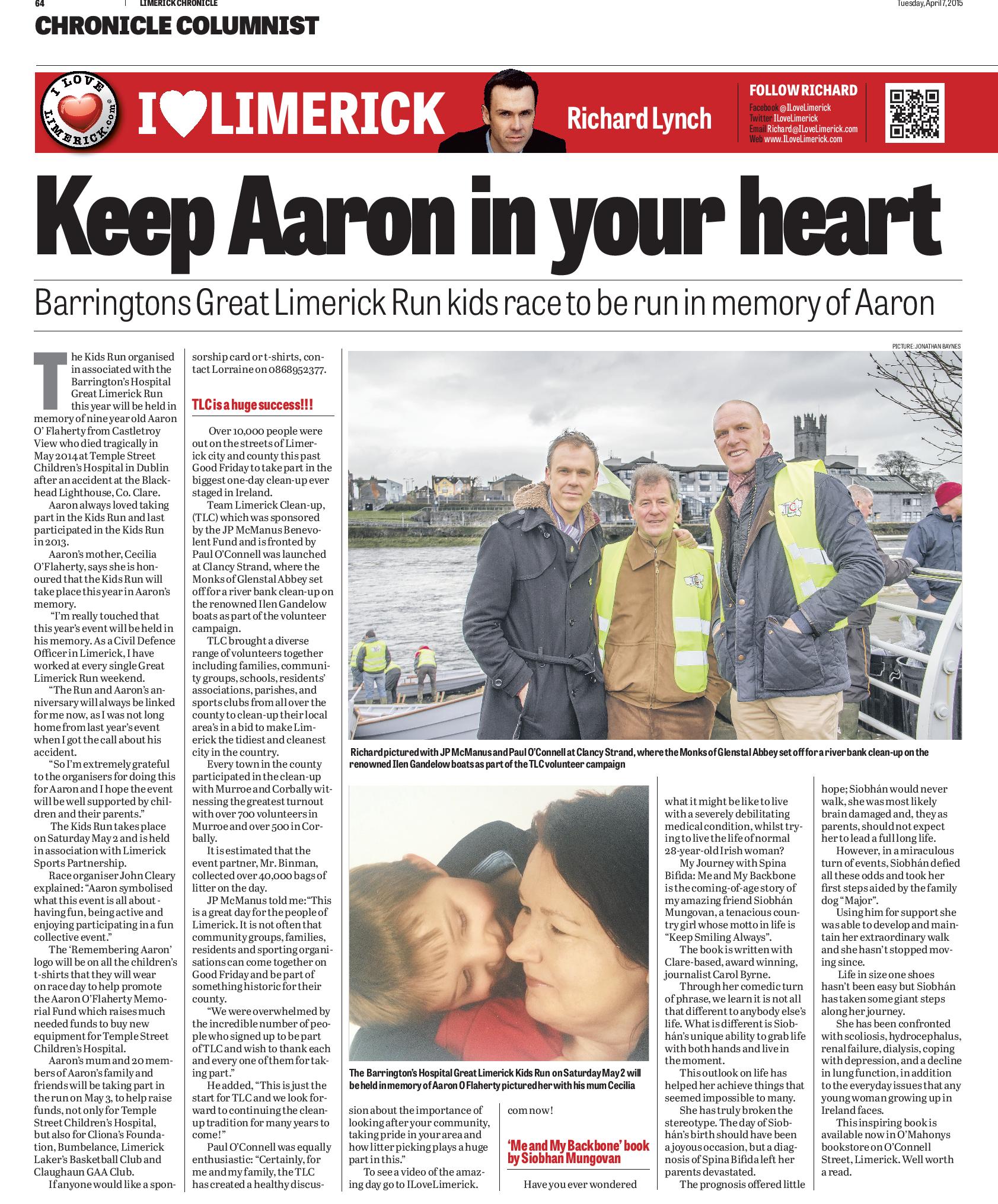 Limerick Chronicle Column 7 April 2015